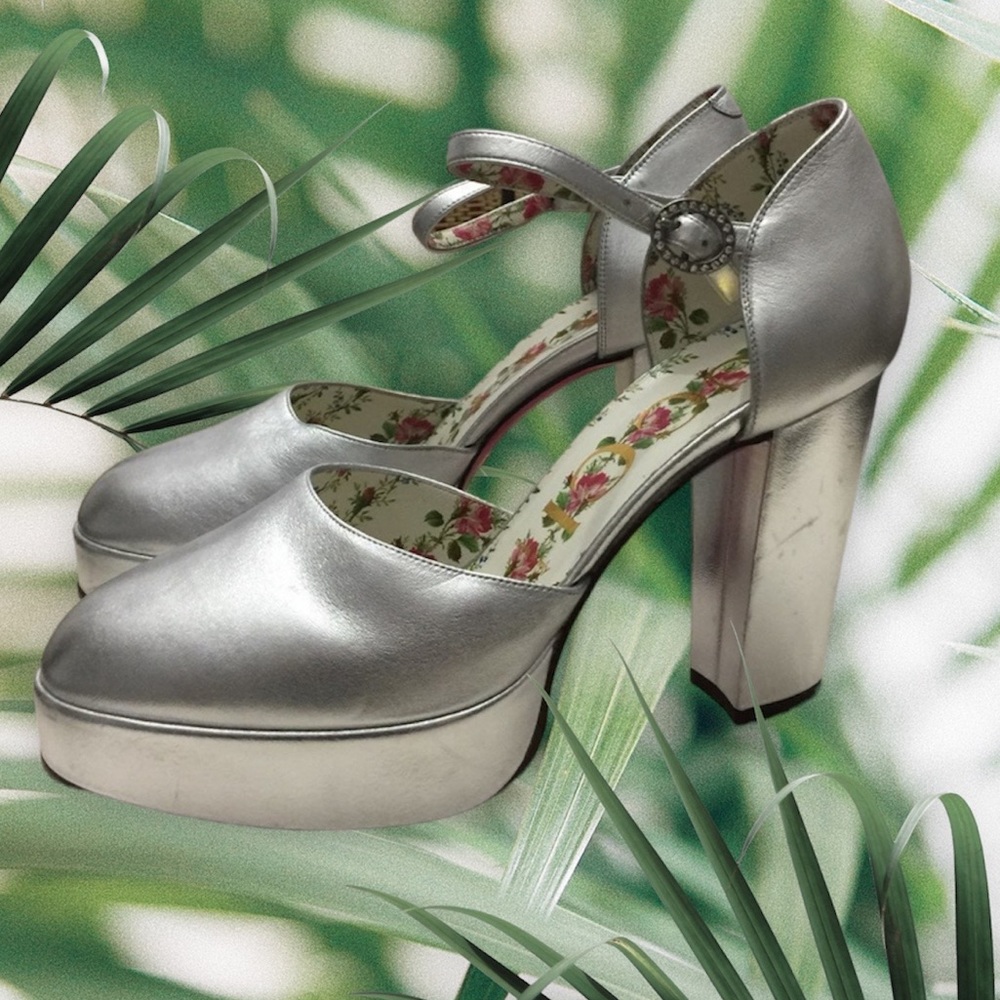 Gucci Agon Ankle Strap Platform Pump Size 38 - Gem